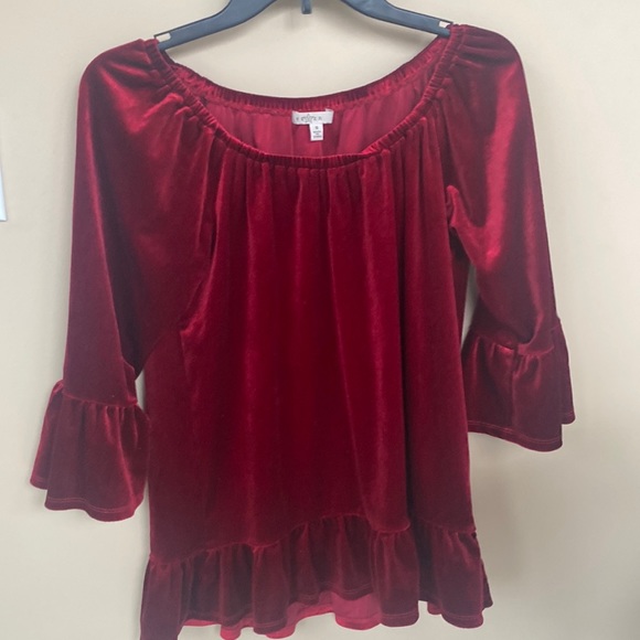 Fever | Tops | Red Velvet Womens Blouse | Poshmark